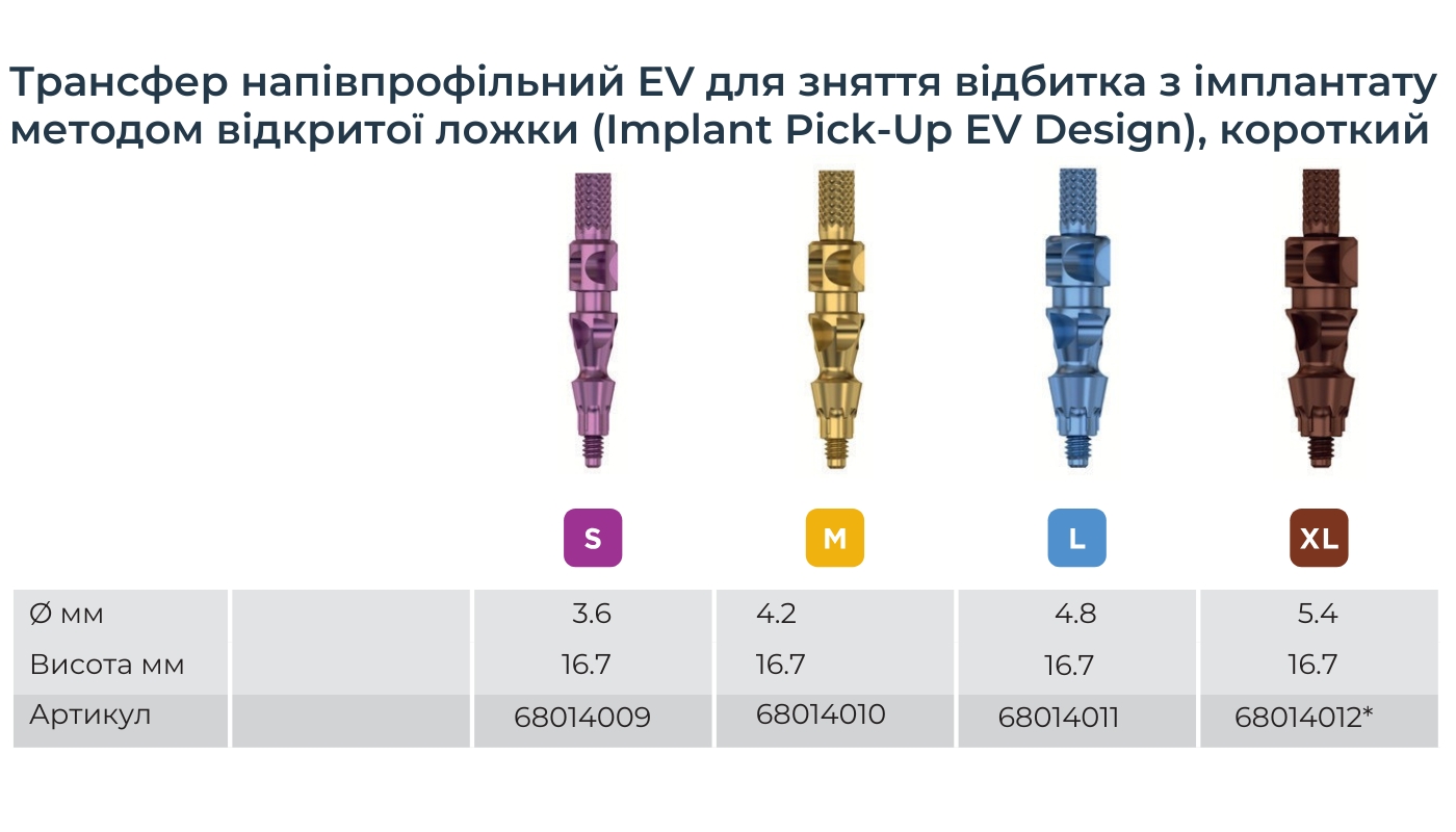 Implant Pick-Up EV Design (L) short > Прем'єр-Дентал стоматологічні ...